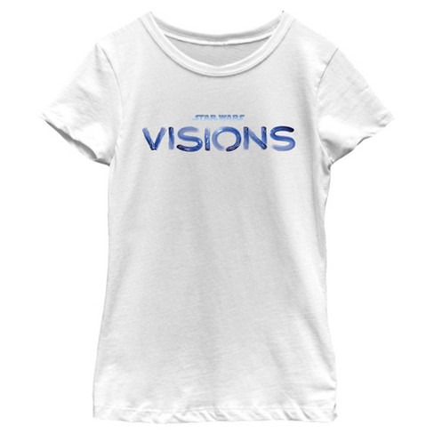 Girl's Star Wars: Visions Blue Logo T-shirt - White - Small : Target