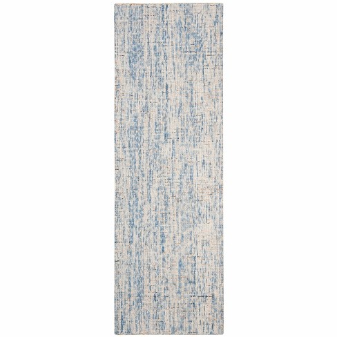 Abstract Abt468 Handmade Indoor Runner - Dark Blue/rust - 2'-3"x14 ...