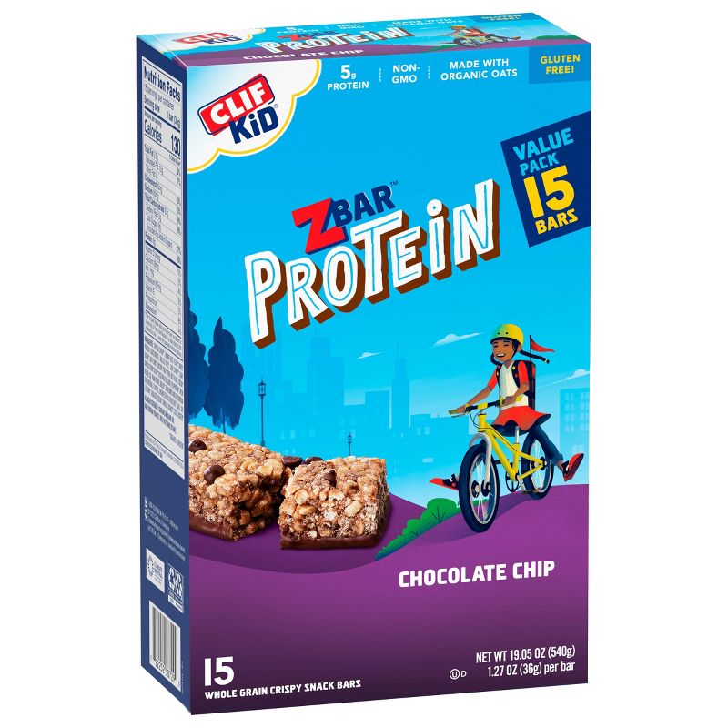 Clif Kid Zbar Protein Chocolate Chip Snack Bars - 19oz/15ct : Target Clif Kid Zbar Protein Chocolate Chip Snack Bars - 19oz/15ct : Target