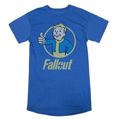Fallout Vault Boy Logo Women's Blue Night Shirt : Target