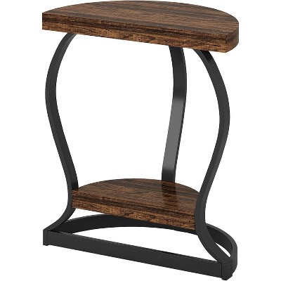 Tribesigns Half-moon Accent Table, 2-tier Semi Circle Sofa Side Table ...