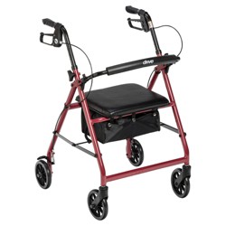 Drive Medical Nitro Euro Style Walker Rollator, Red : Target
