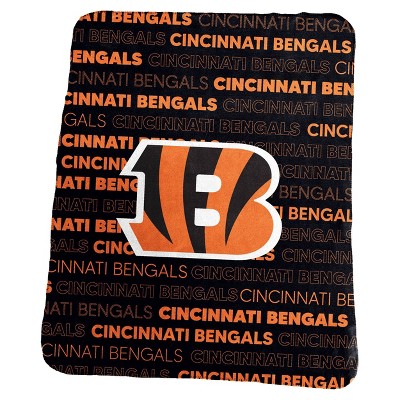 Nfl Cincinnati Bengals Repeat Refresh Wordmark Flannel Fleece Throw ...