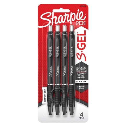 Sharpie S-gel 4pk Gel Pens 0.7mm Medium Tip Black : Target
