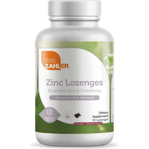 Zahler Zinc Lozenges With Elderberry, 25mg Chewable Zinc Tablets ...