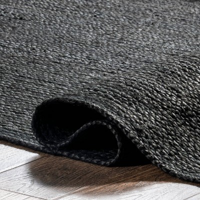 6'x9' Hand Woven Rigo Jute Area Rug Black - Nuloom : Target