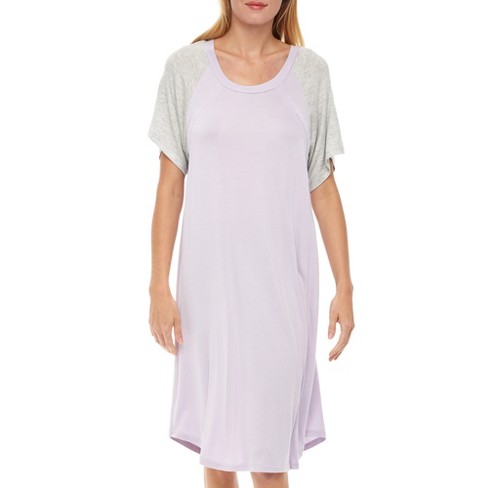 Adr Maternity Nursing Top T-shirt Dress Soft Knit Sleep Shirt W/ Zipper ...