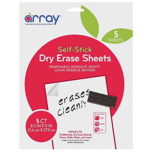 Array® Dry Erase Sheets, 8.5" X 11" Plain, Pack Of 5 : Target