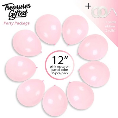 Treasures Gifted Macaron Baby Pink Balloons - 12 Inch Latex Balloons ...