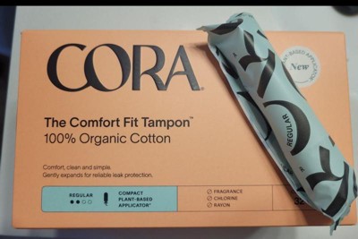 Cora Organic Cotton Tampons Mix Pack - Light/regular Absorbency - 32ct ...