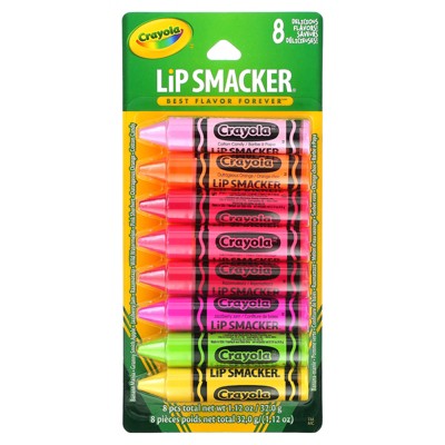 Lip Smacker Crayola, Lip Balm, Party Pack, 8 Pieces, 0.14 Oz (4 G) Each ...