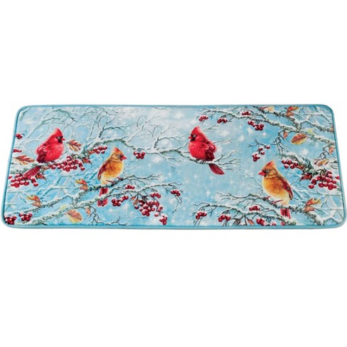 Collections Etc Winter Cardinals Holiday Kitchen Accent Rug 20" X 48 ...