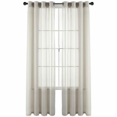 Kate Aurora Basic Faux Silk Rod Pocket Shimmery Sheer Single Window ...