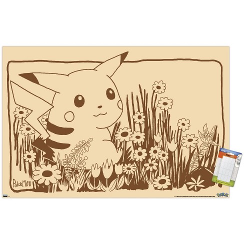 Trends International Pokémon - Pikachu Sepia Unframed Wall Poster Print ...