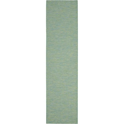 Nourison Positano Pos01 Indoor/outdoor Area Rug - Aqua 2'2" X 8' : Target