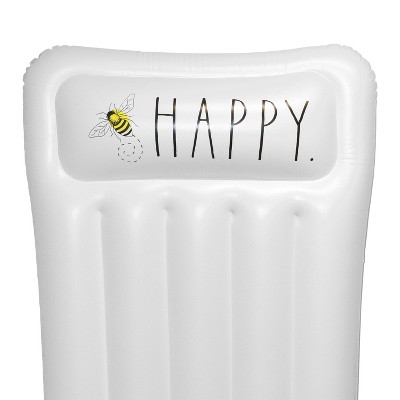 Coconut Outdoor Rae Dunn Pool Lounger Float - Bee Happy (bee Graphic ...
