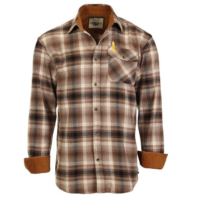 Gioberti Men's 100% Cotton Brushed Flannel Plaid Checkered Shirt With ...