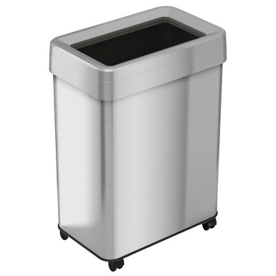Itouchless 18gal Rectangular Trash Can With Wheels And Dual Odor ...