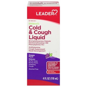 Leader Children's Cold and Cough Liquid Grape Flavor Multi Symptom ...