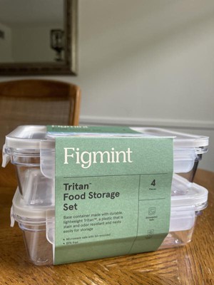 4pc (set Of 2) 5.5 Cup Tritan Plastic Rectangle Food Storage Container ...