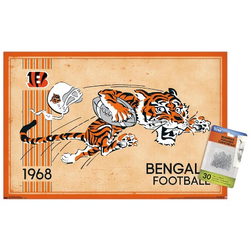 Trends International Nfl Cincinnati Bengals - Retro Logo 14 Unframed ...