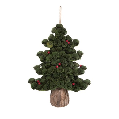 Wood Curl Rosette W/red Berry Tree Decor : Target