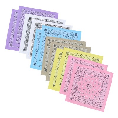 Ctm Cotton Light Pastel Paisley Print Bandana Set (pack Of 12), Multi ...