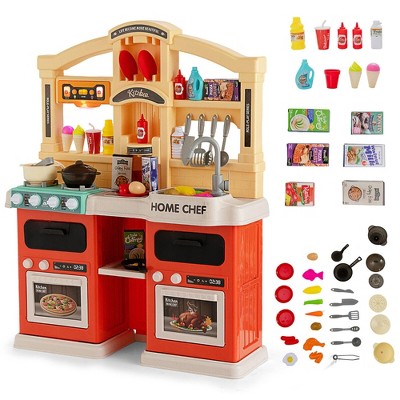 Costway Kids Kitchen Playset Pretend Play Kitchen Toy With Realistic ...