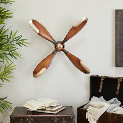 Metal Airplane Propeller 4 Blade Wall Decor With Aviation Detailing ...