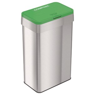 Open Top Compost Bin with Color-Coded Lid, 21 gal, Plastic/Stainless ...