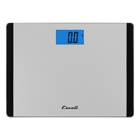Escali Wide Platform Glass Bathroom Scale Silver: Digital, 400 Lb ...