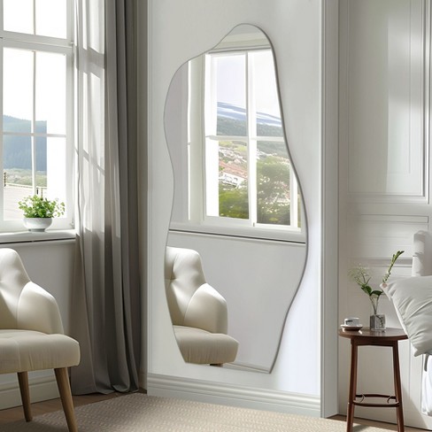 Neutypechic Modern Frameless Irregular Full Body Mirror Wall Mounted ...