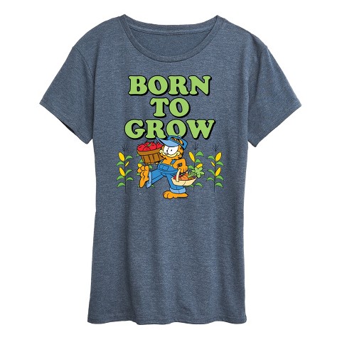 Women's Garfield Born To Grow Short Sleeve Graphic T-shirt - Heather ...