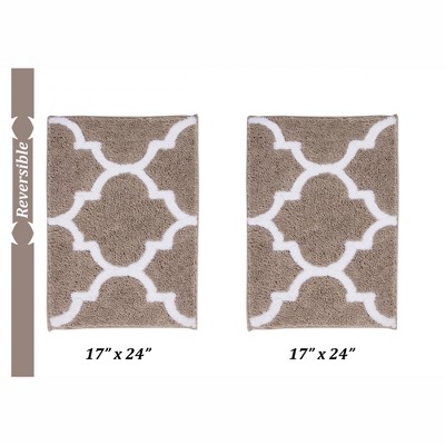 Better Trends Shaggy Border Bath Rug, 100% Cotton, 2 Piece Set (17" X ...