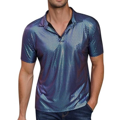 Lars Amadeus Men's Sequin Sleeveless Shiny Nightclub Party Metallic ...