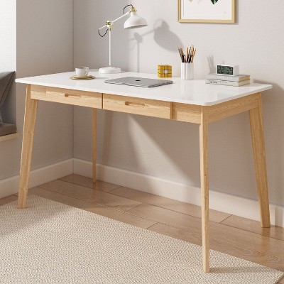 Homsee Practical Large Wooden Desk Computer Desk White Base : Target