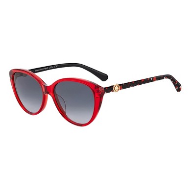 Kate Spade Ks Visalia/g/s C94_9o Womens Butterfly Polarized Sunglasses Red /black 55mm : Target