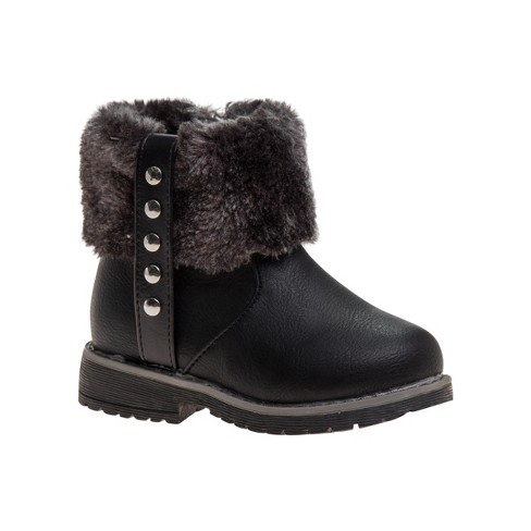 Rugged Bear Toddler Girls Low Top Boots - Coal Black, 8 : Target