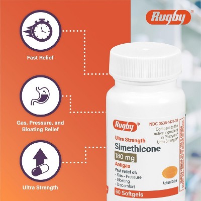 Simethicone 180mg Anti-Gas Generic for Phazyme Ultra Strength Softgels ...