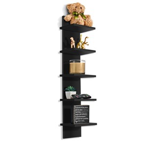 Sorbus 5 Tier Vertical Wall-mounted Floating Shelves For Bathroom ...