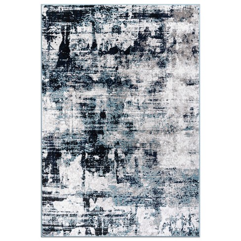 World Rug Gallery Modern Abstract Reflections Area Rug - Blue 5'x7 ...
