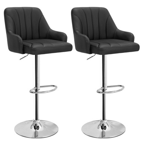 Vecelo Swivel Adjustable Bar Stools, Black, Set Of 2 : Target