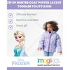 Disney Frozen Princess Anna Elsa Toddler Girls Zip Up Puffer Jacket Purple 2t : Target