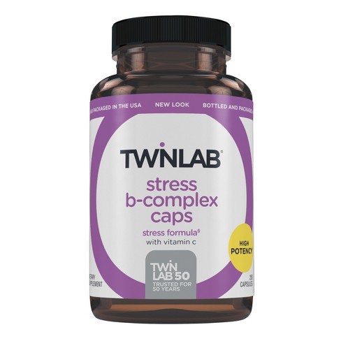 Twinlab Stress B-complex Caps - Energy Support Supplement With Vitamin ...