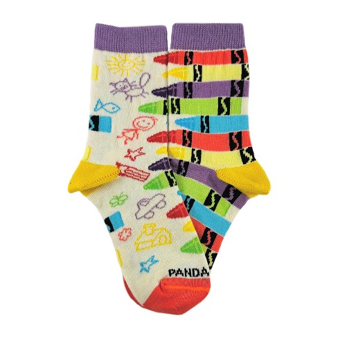 Colorful Crayons Socks From The Sock Panda - Small (ages 3-5) : Target