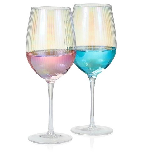 Slickblue Stylish Iridescent Wine Glass Set - 19oz, 2 Pieces : Target