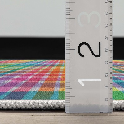 Crayola Multi Plaid 5' X 7' Multicolor Area Rug By Well Woven : Target