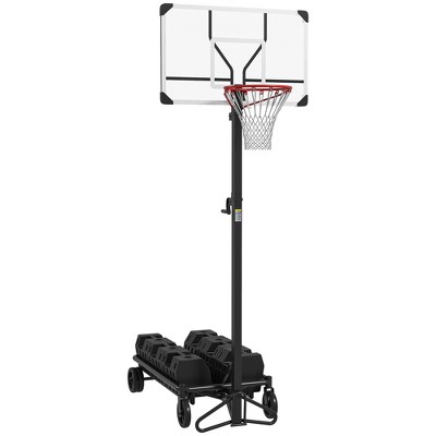 Costway 4.25-10ft Portable Adjustable Basketball Goal Hoop System With ...