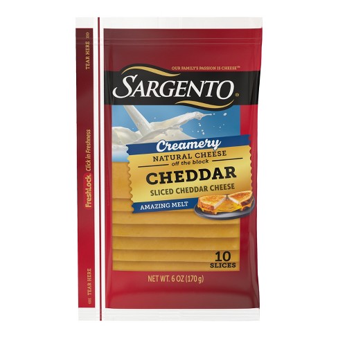 Sargento Creamery Sliced Cheddar Cheese - 6oz : Target