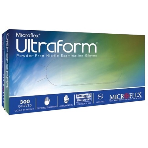 Nitrile Ultraform Exam Glove Blue Textured Fingertips : Target